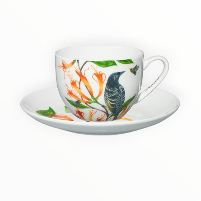 Maxwell & Williams Eloise Short Lyric Cup & Saucer Regent Honeyeater 2 ...